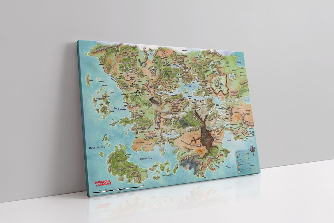 Forgotten Realms Map Poster: Dungeons & Dragons Canvas Art - Etsy