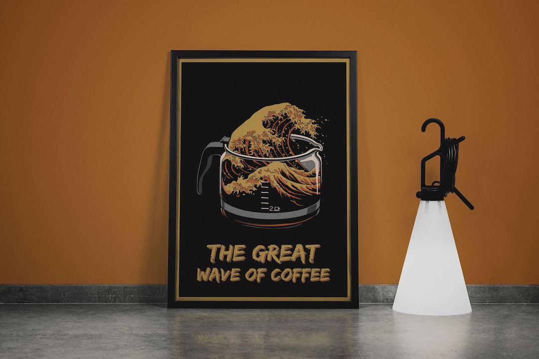 The Great Wave of Coffee - Coffee Lover Filter Coffee - Kitchen Decor ...