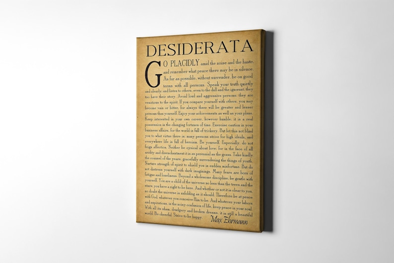Desiderata Poem Print - Graduation Gift, Poetry Wall Art - Etsy