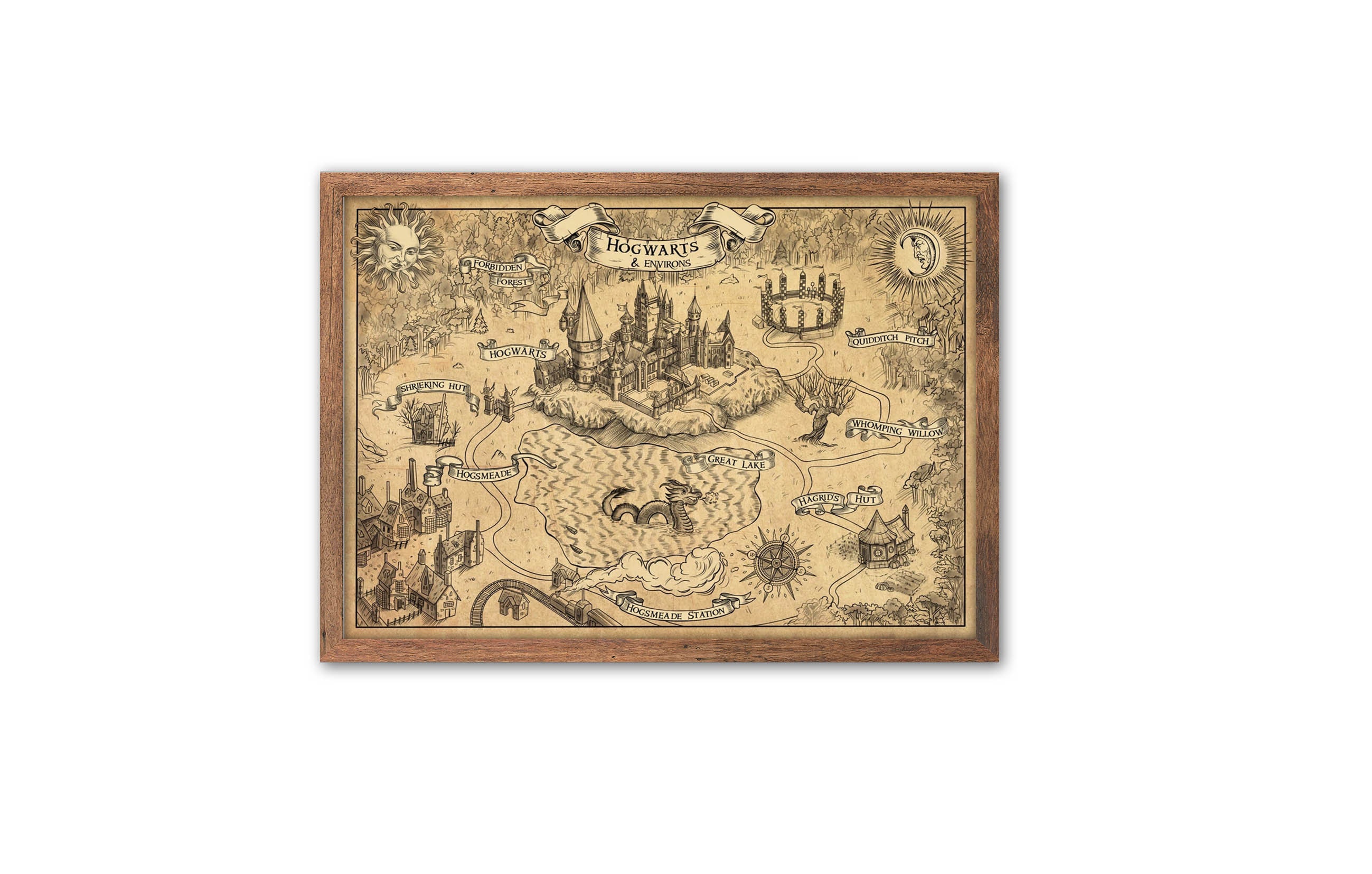 Hogwarts Map, Harry Potter Poster, Hogwarts Magical Wizarding School ...