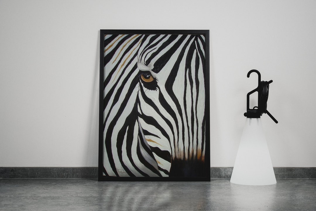Zebra Abstract Art Painting - Black and White Abstract- Animal Colors ...