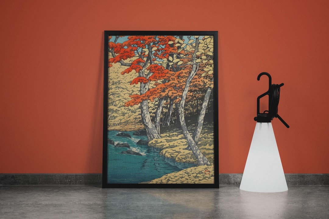 Autumn Oirase River Canvas Art Print: Hasui Kawase Shin Hanga Style - Etsy