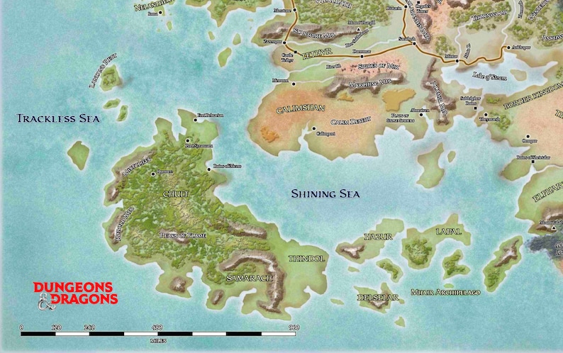 Forgotten Realms Map Poster: Dungeons & Dragons Canvas Art - Etsy