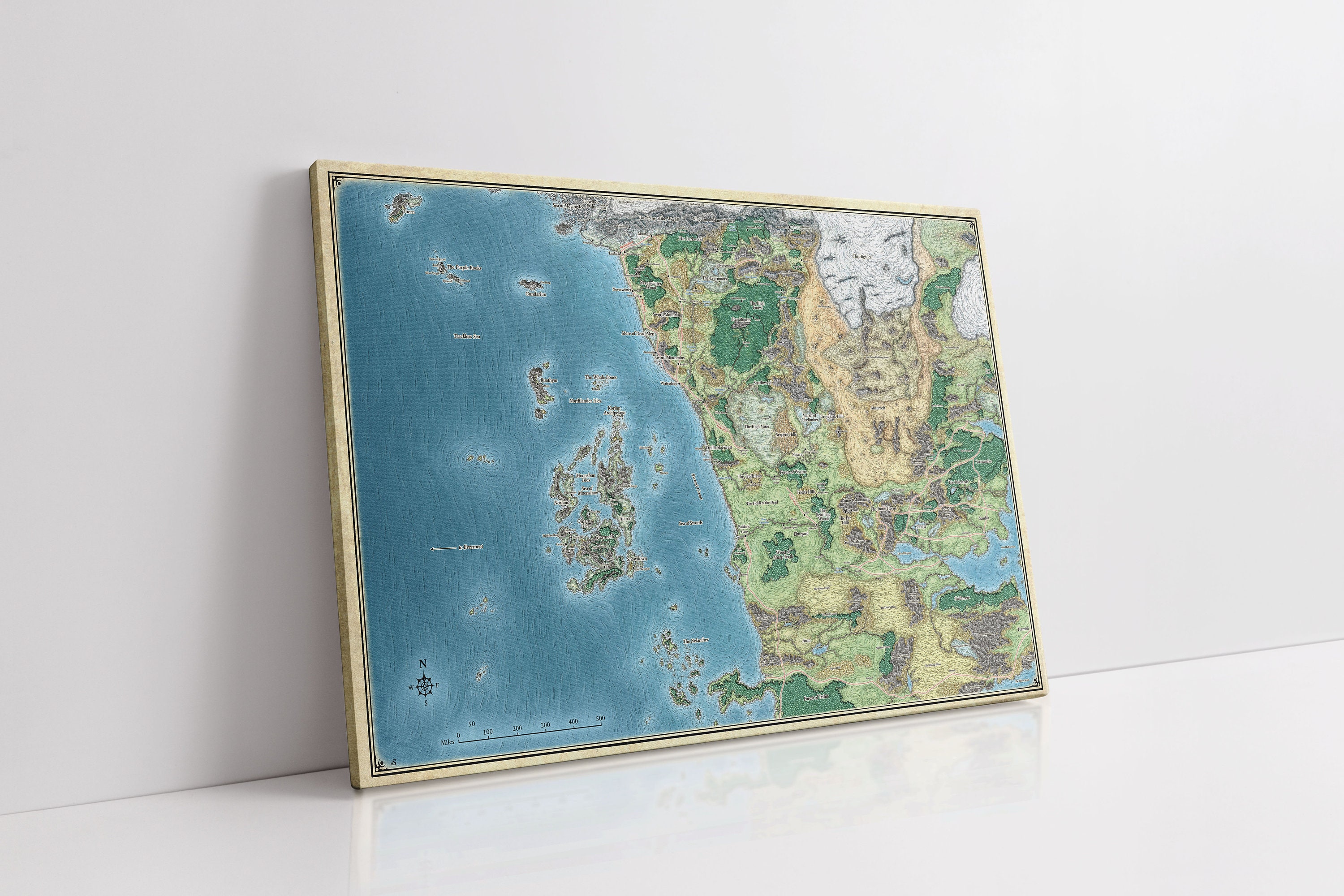 Sword Coast Map Dungeons & Dragons Map Poster Forgotten - Etsy UK