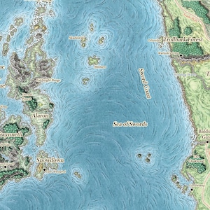 Sword Coast Map: Dungeons & Dragons, Forgotten Realms Canvas Print - Etsy