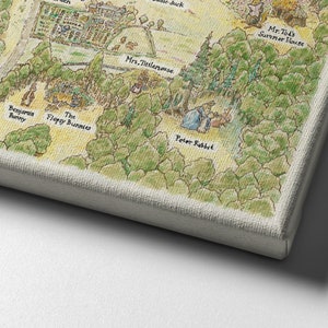 Peter Rabbit Watercolor Hanging Map - Kids Room Wall Decor - Nusery ...