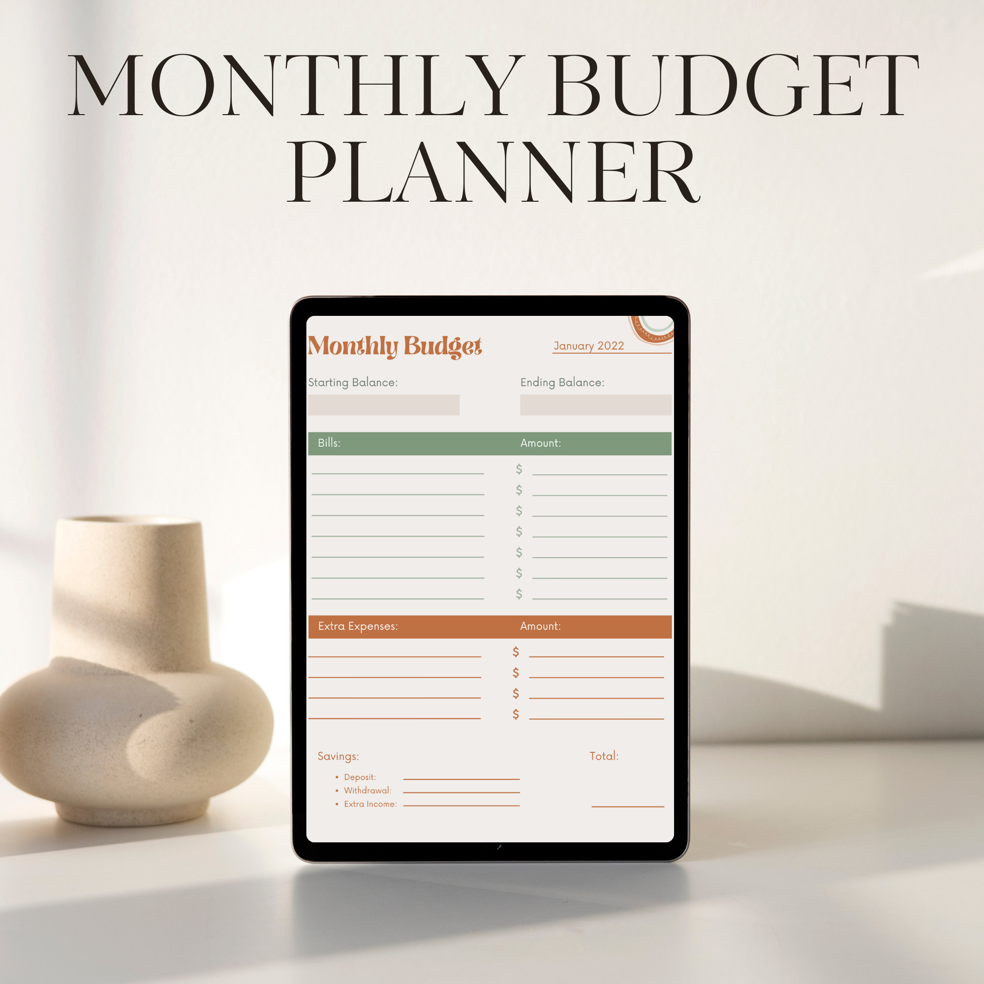 Monthly Budget Planner Printable, ADHD Planner, Monthly Budget Digital ...