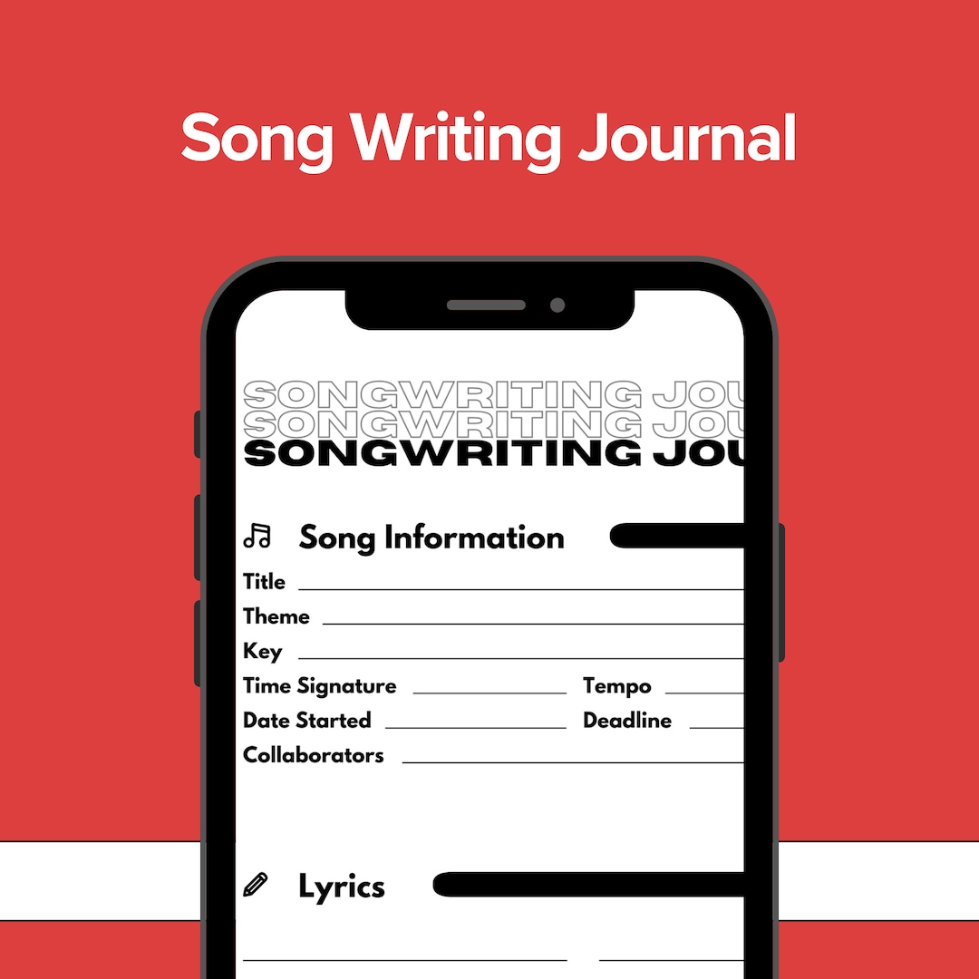 Song Writing Journal Printable, Better Lyrics! Unleash Your Creative ...