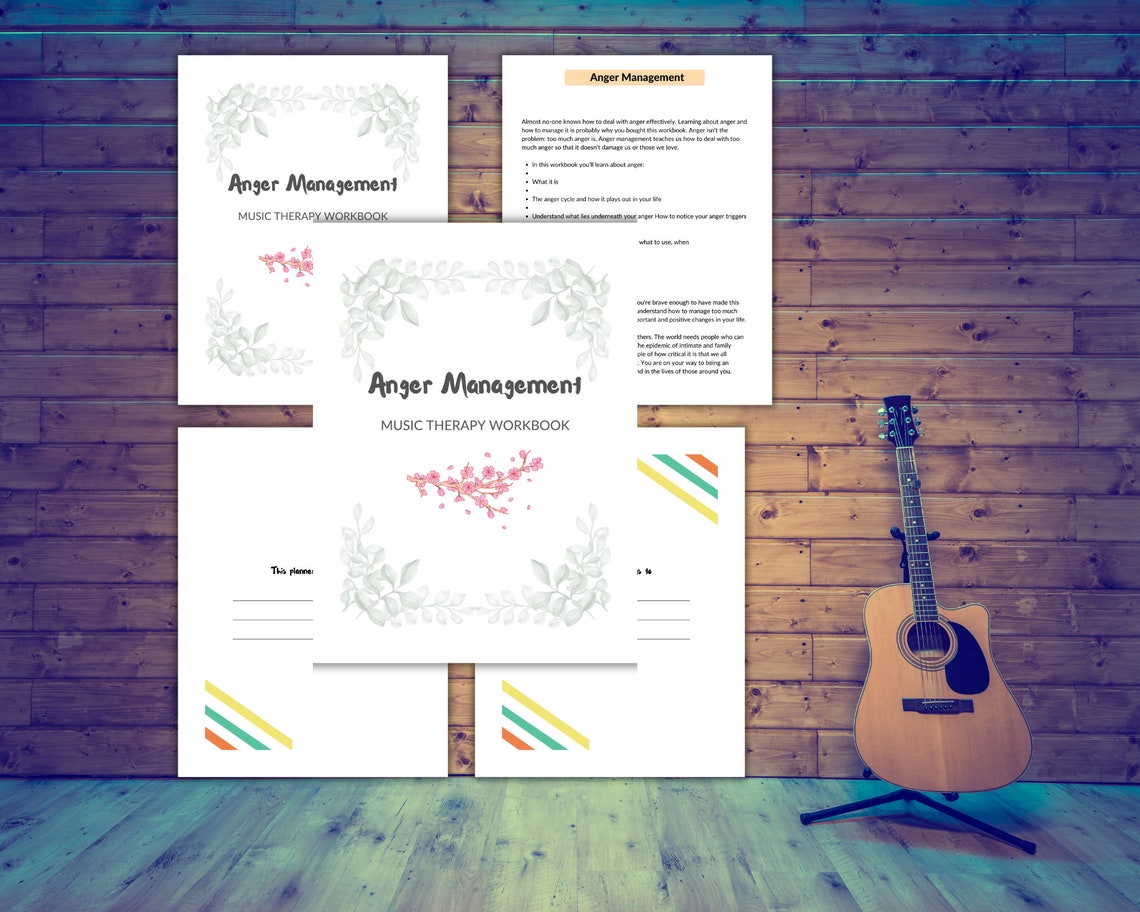 Anger Management Workbook, Printable Music Therapy Template Emotion ...