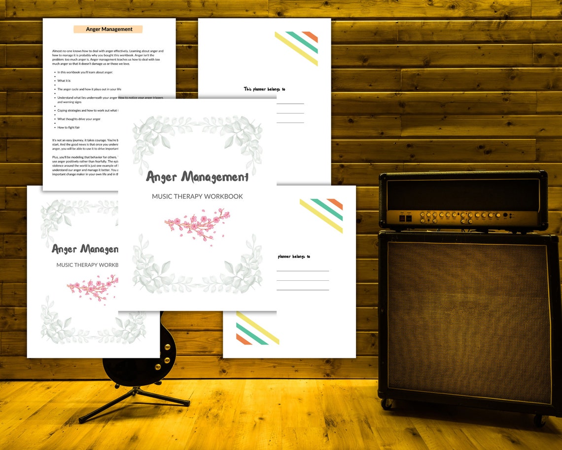 Anger Management Workbook, Printable Music Therapy Template Emotion ...