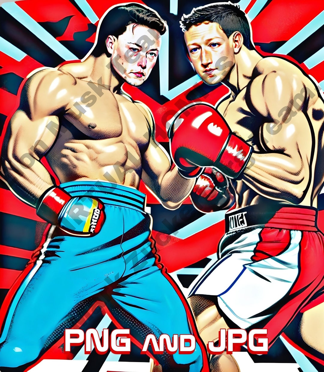 Elon Vs Mark Fight Png Elon Musk Vs Mark Zuckerberg Match - Etsy