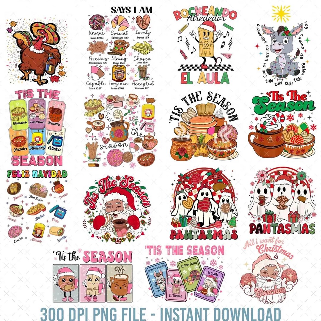 Tis the Season Mexican Christmas Bundle, Pan Dulce, Spanish Christmas ...