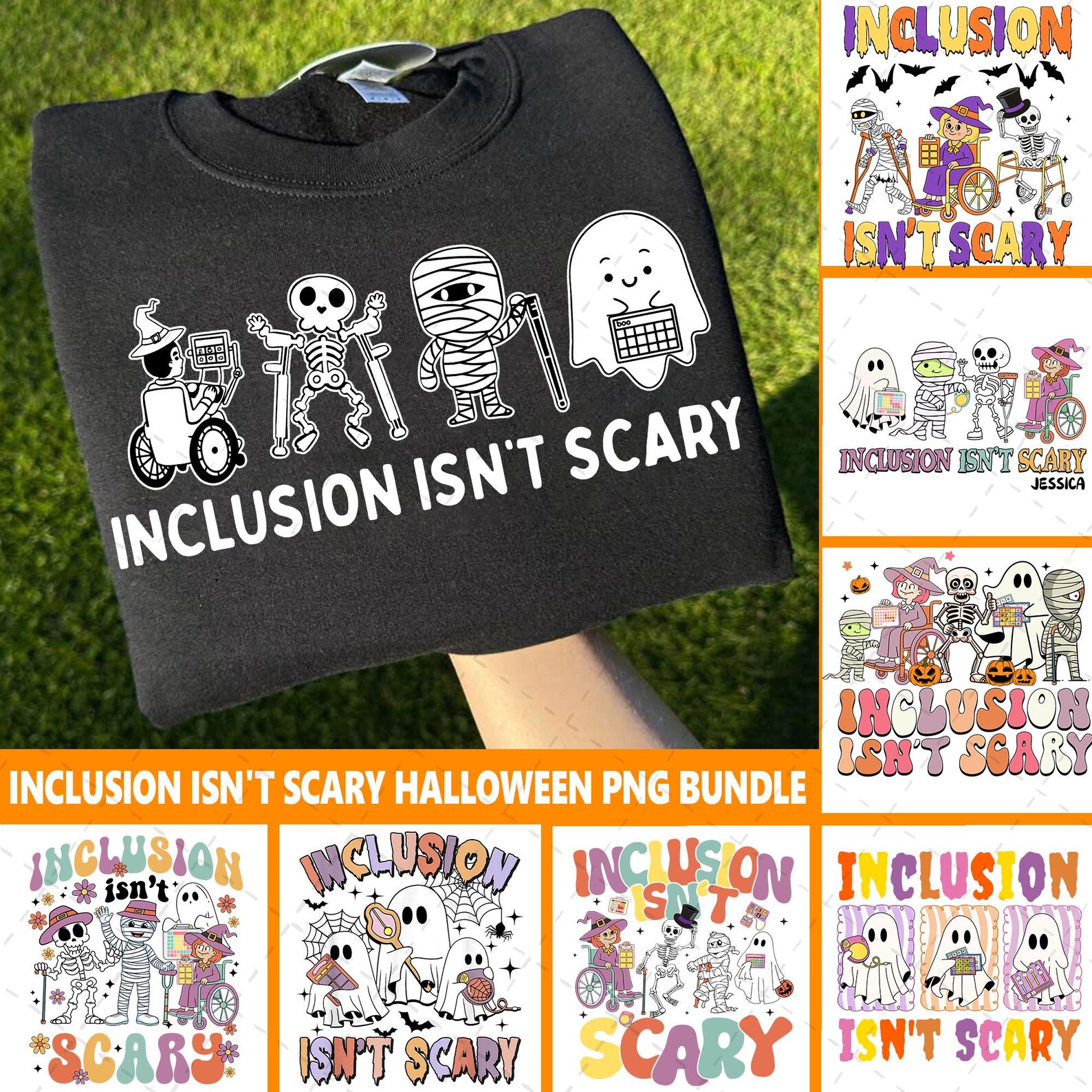 18+ Inclusion Isn't Scary Png Bundle, Png, SLP Halloween Png, Sped ...