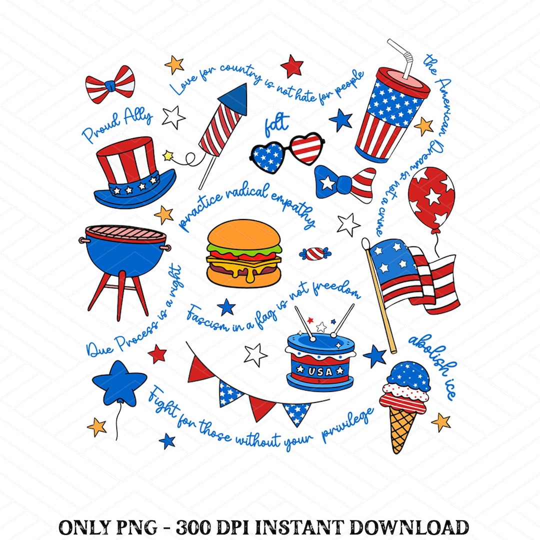 Liberal Fourth of July Doodle Png, Liberal Patriotic Png, Secret Subtle ...