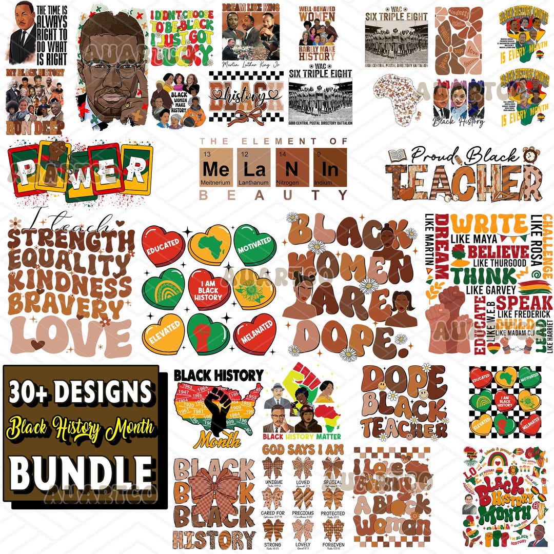 30+ Black History Month Png Bundle, Juneteenth Png Bundle, Black People ...