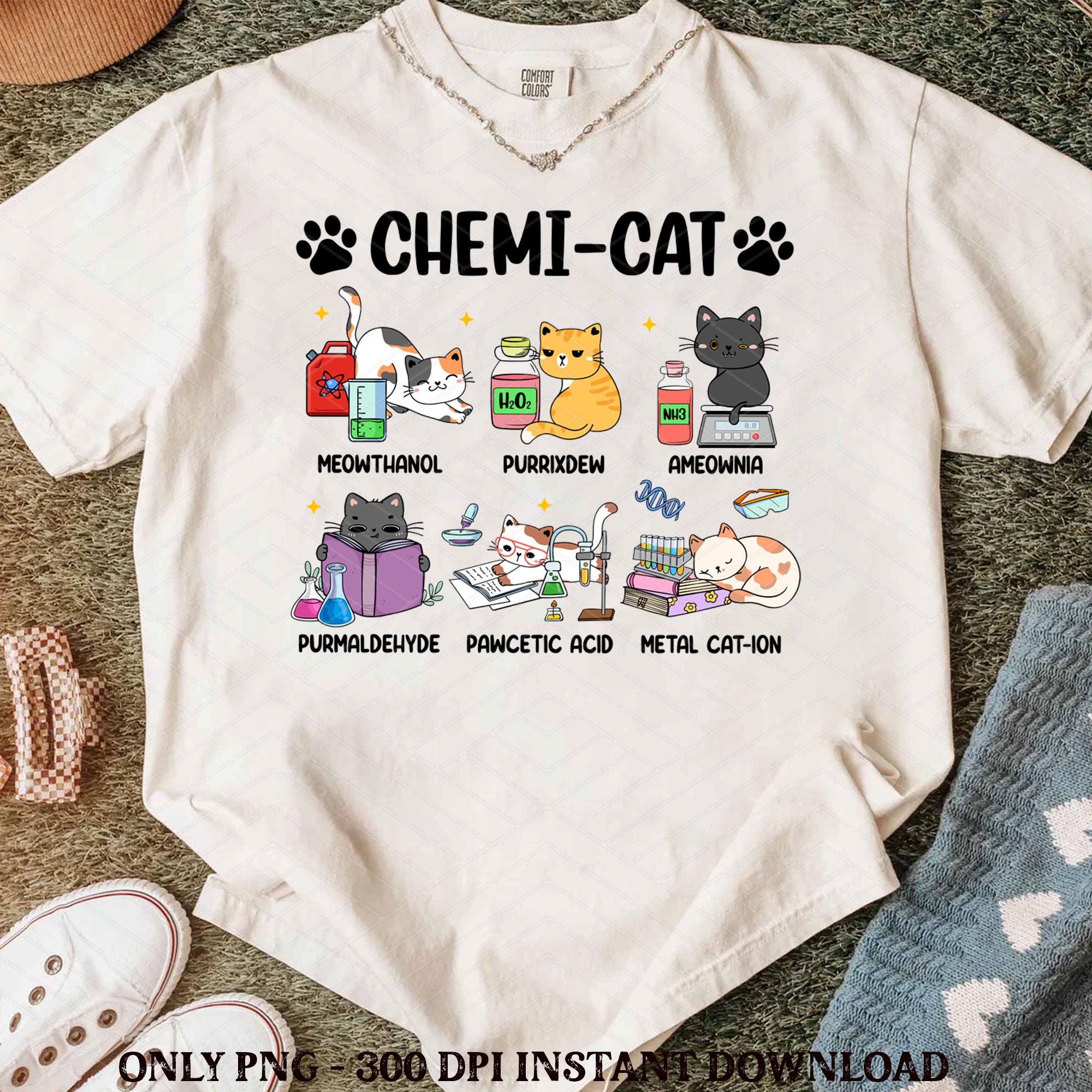 Chemi Cat Chemistry Teacher Png, Cats in STEM Png, Cats Science Png ...