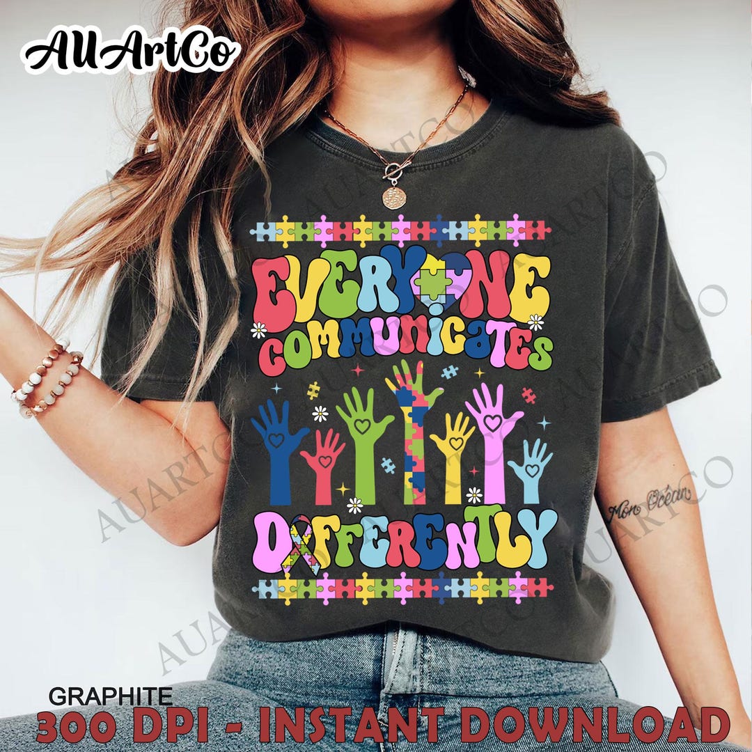 Everyone Communicates Differently Png, Autism Awareness Png, Autism ...