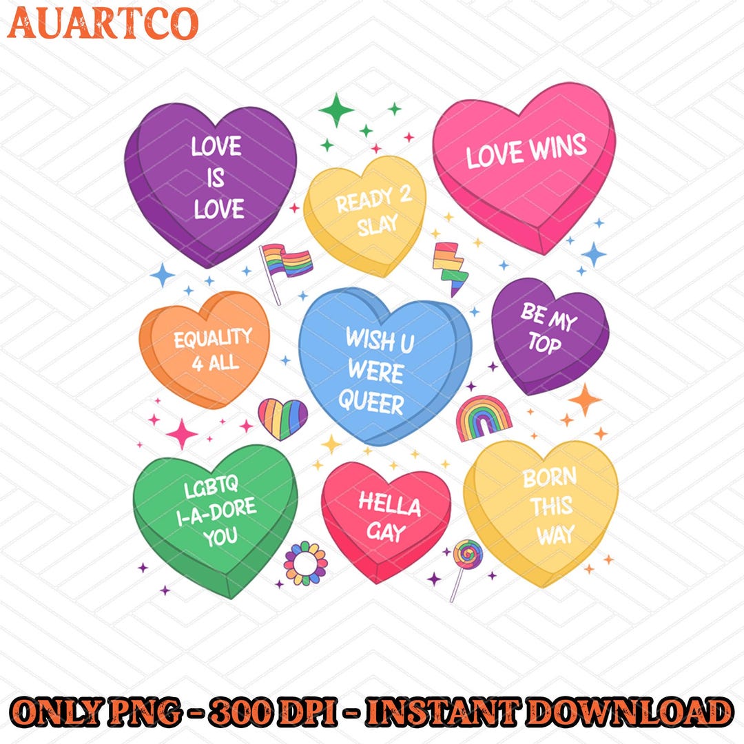 The Future is Inclusive Candy Heart Png, Rainbow LGBTQ Pride Flag, Gay ...