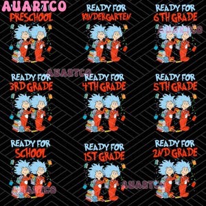 9+ Dr Seuss Back to School Png Bundle, Reading Day Png, Thing 1 Thing 2 ...