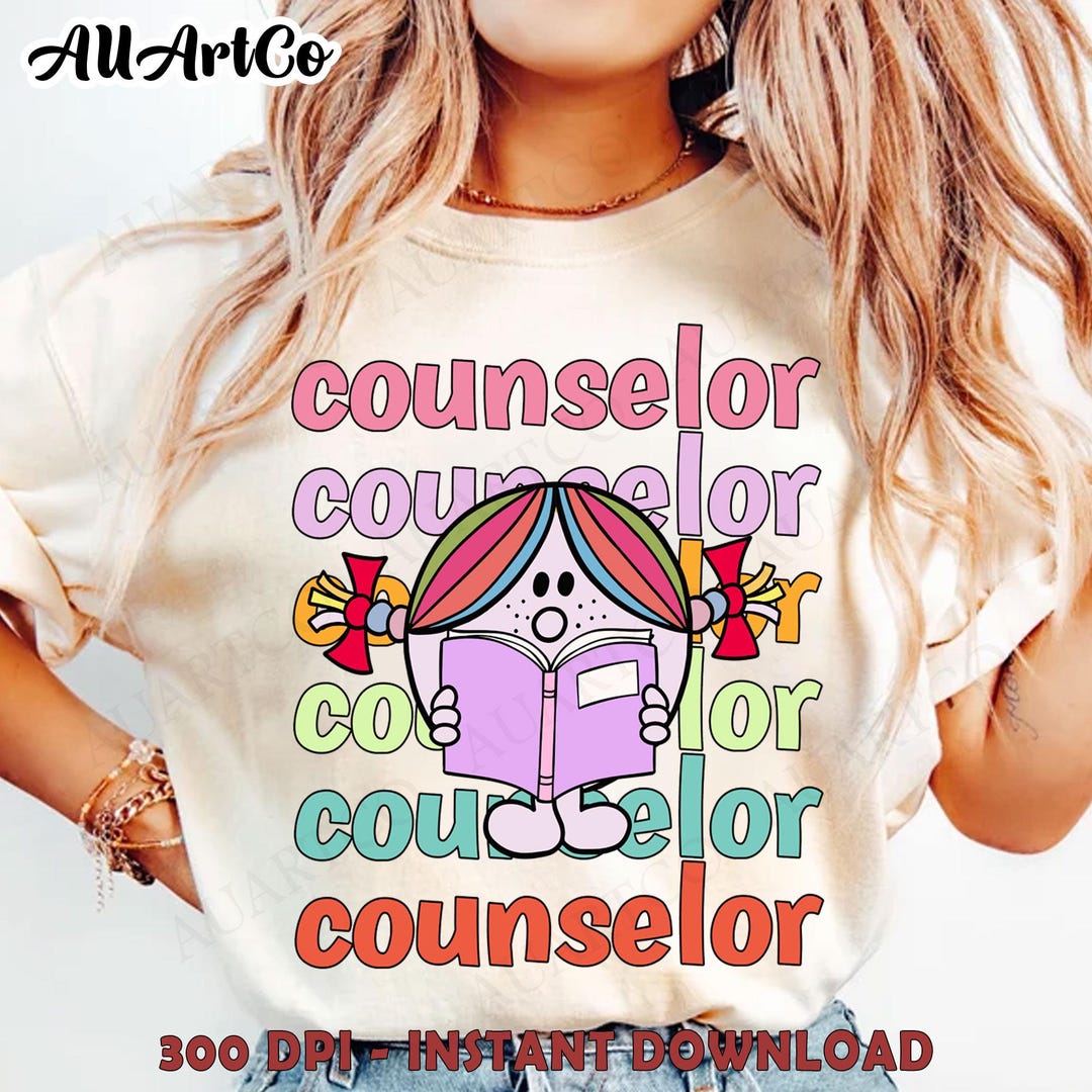 Little Miss Counselor Png, School Counselor Sublimation Designs, Retro ...