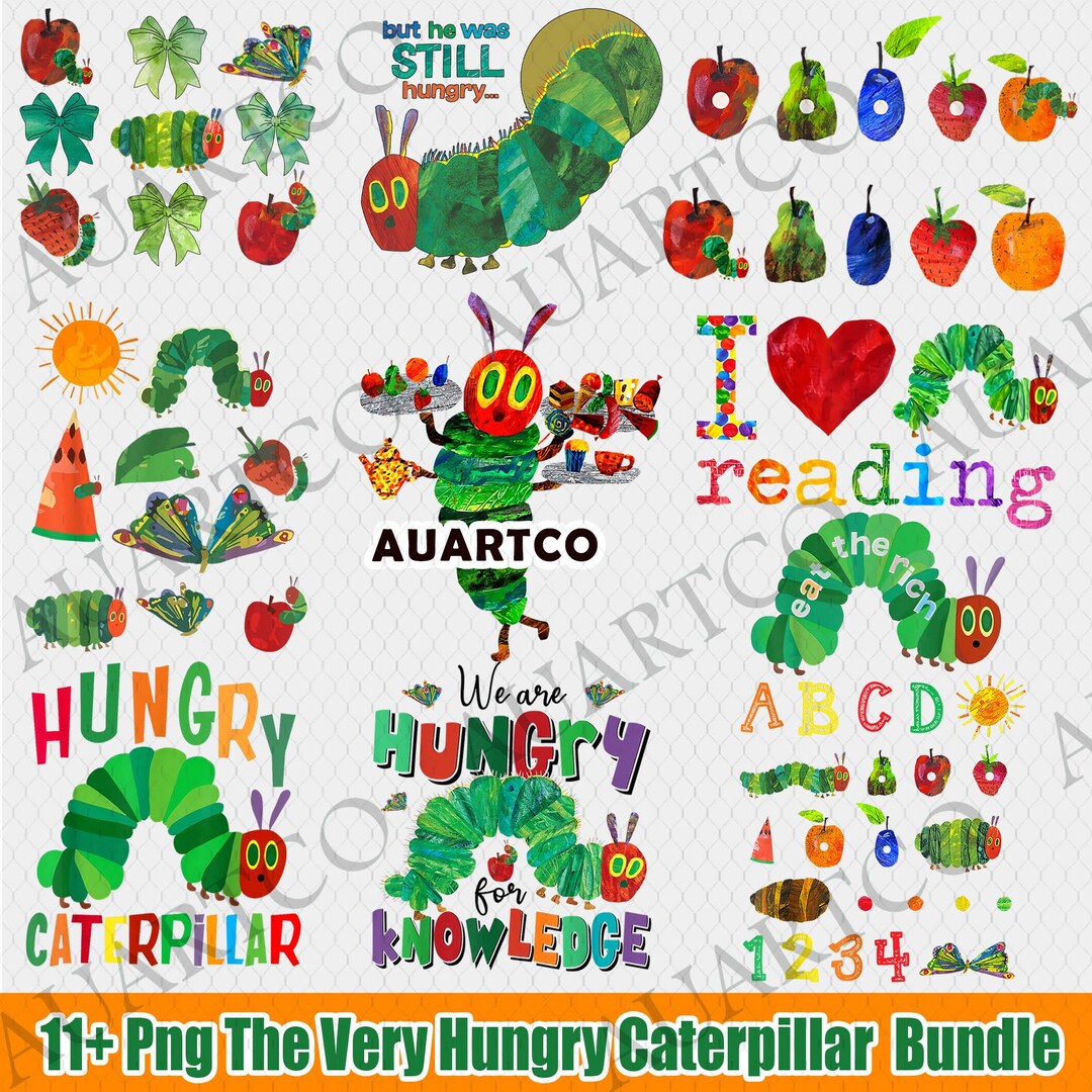 Hungry Caterpillar Bundle Png, Teacher Png, Back to School Png, Book ...