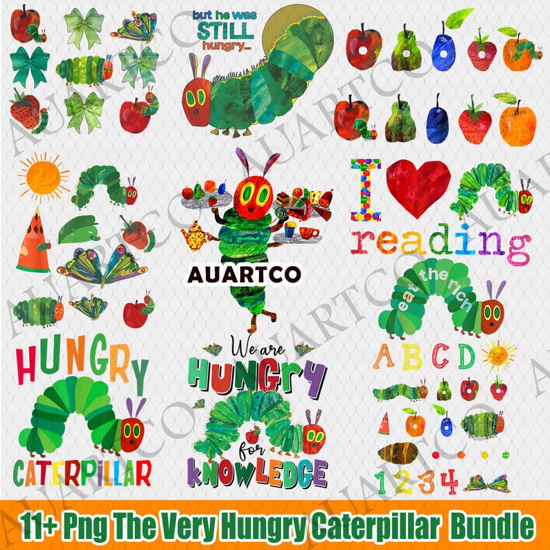 Hungry Caterpillar Bundle Png, Teacher Png, Back to School Png, Book ...