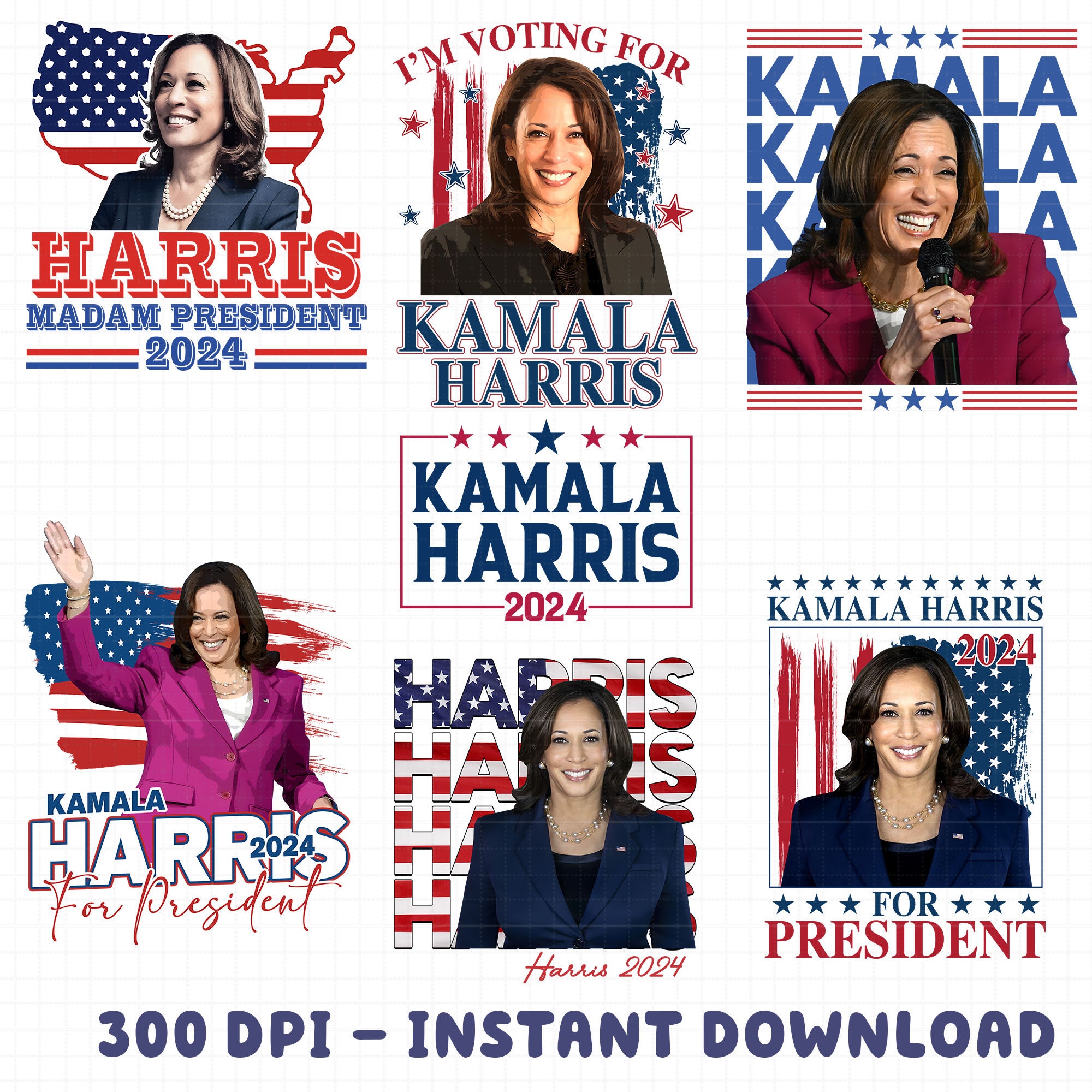 Madam President Kamala Harris 2024 PNG Bundle, President 2024 Png ...