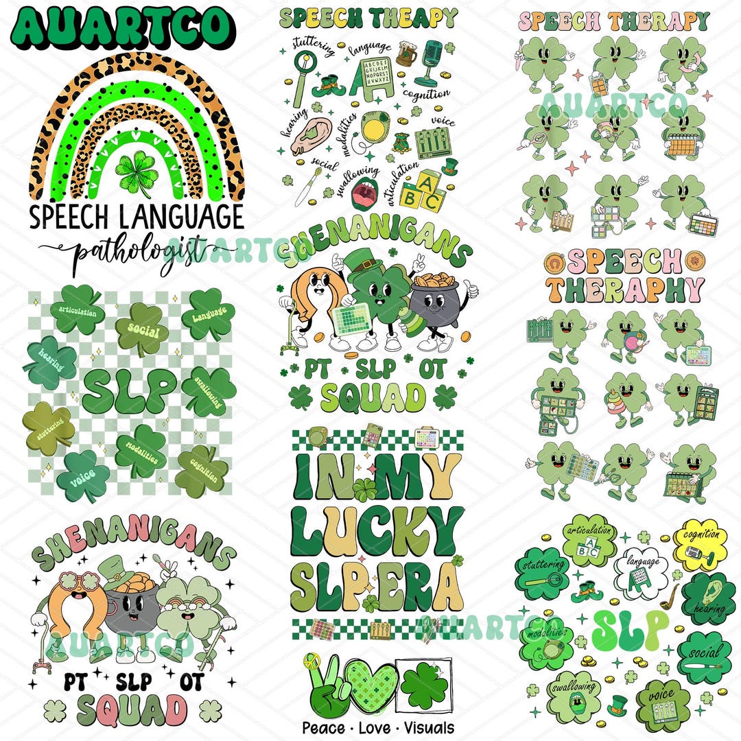 15+ Slp St Patrick's Day Png Bundle, Speech Language Pathology SLP St ...