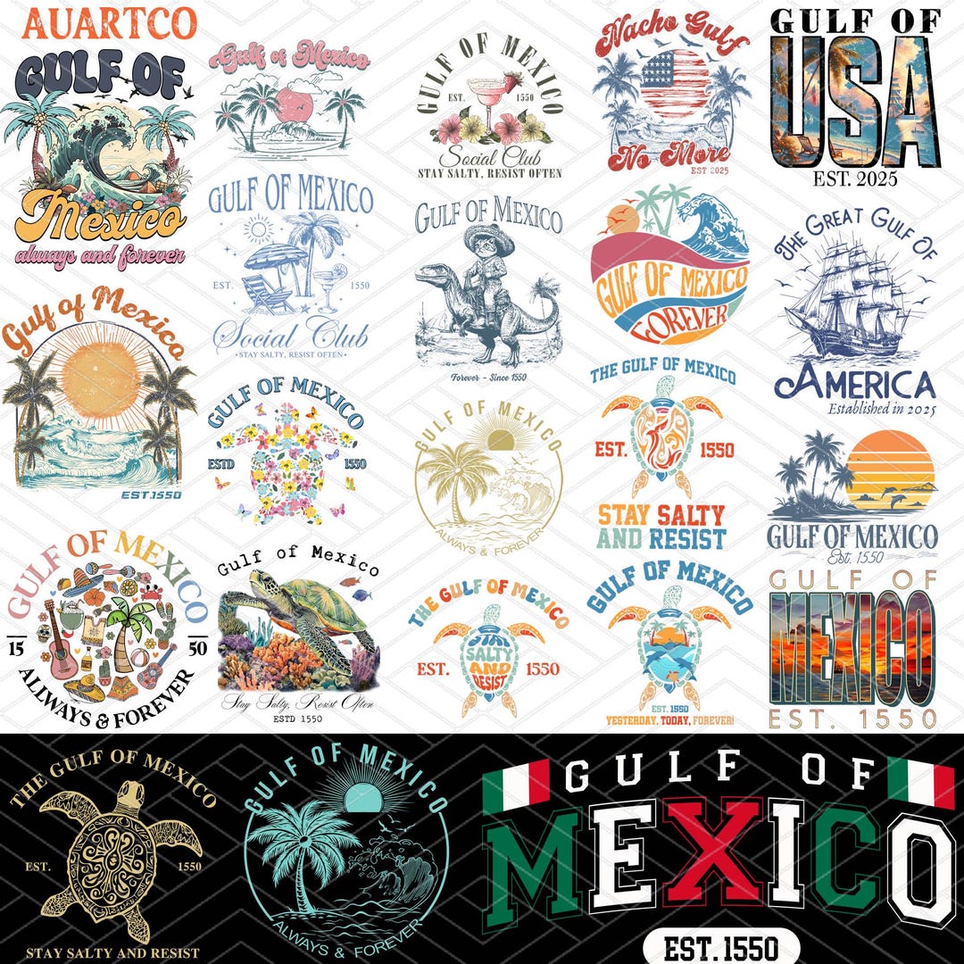 22+ Gulf of Mexico Est 1955 Png Bundle, Retro Golfo De México 1550 Png ...