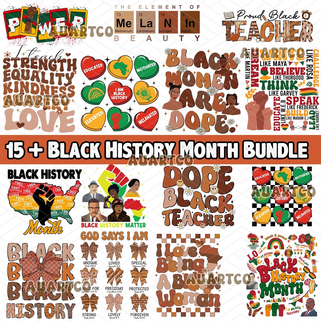 15+ Black History Month Png Bundle, Juneteenth Png Bundle, Black People ...
