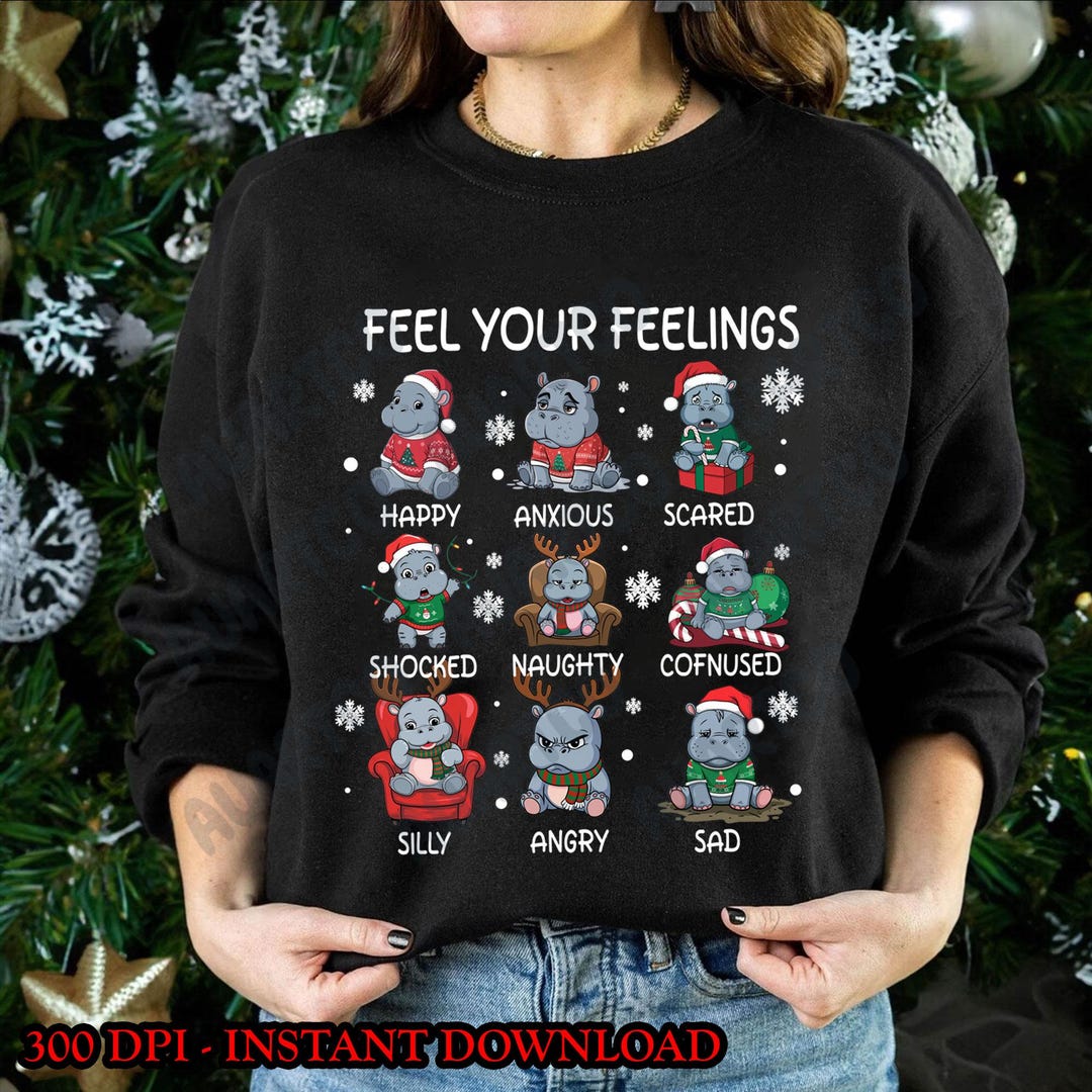 Christmas Mental Health PNG Digital Download, Moodeng Feel Your ...
