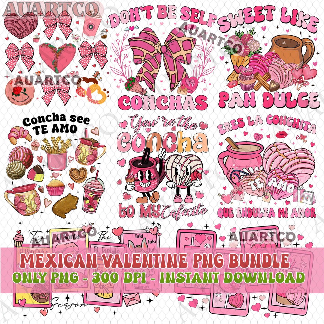 14 Designs Conchas Valentine Png, Mexican Valentines, Concha Valentine ...
