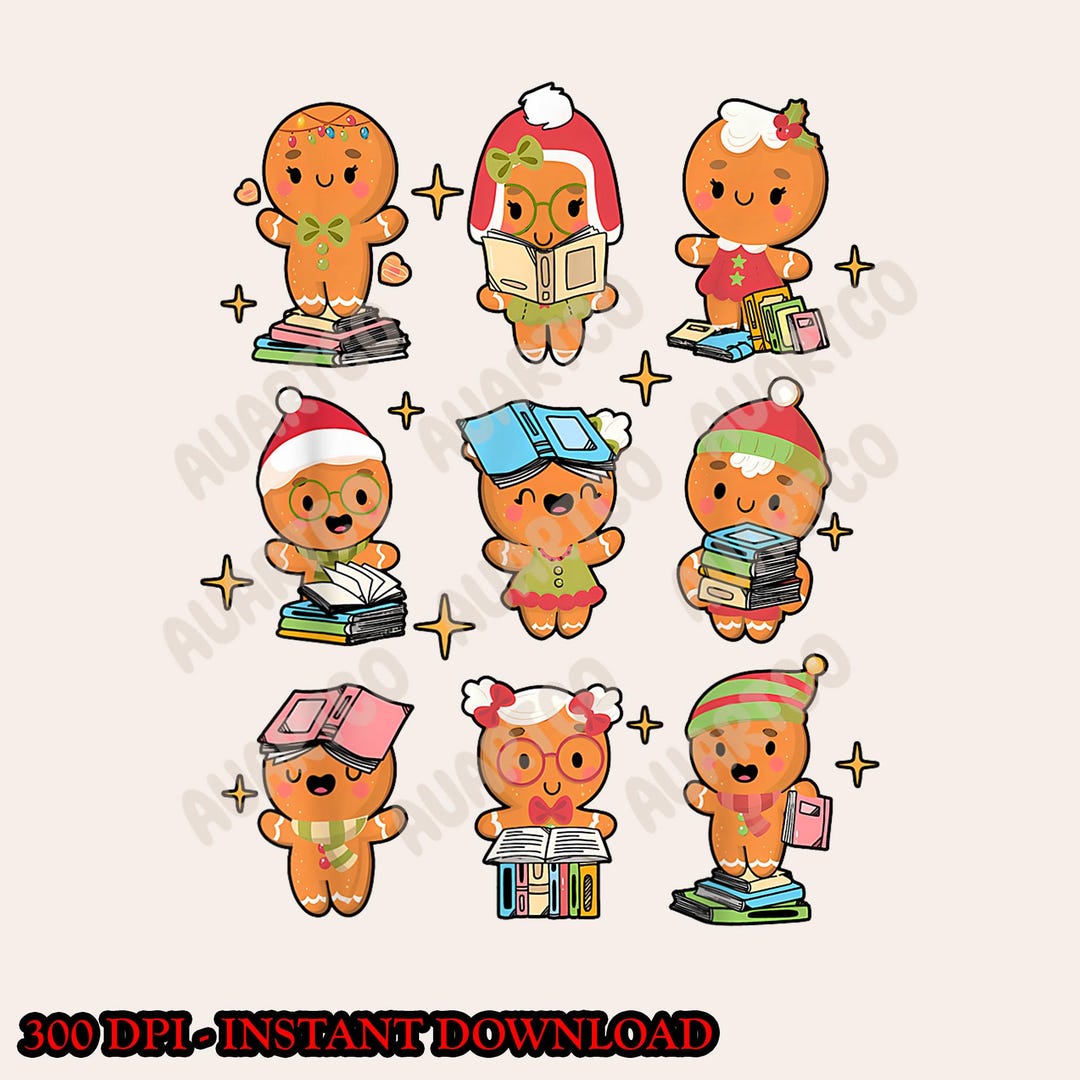 Christmas Teacher Reading Book Png, Gingerbread Man Teacher Christmas ...
