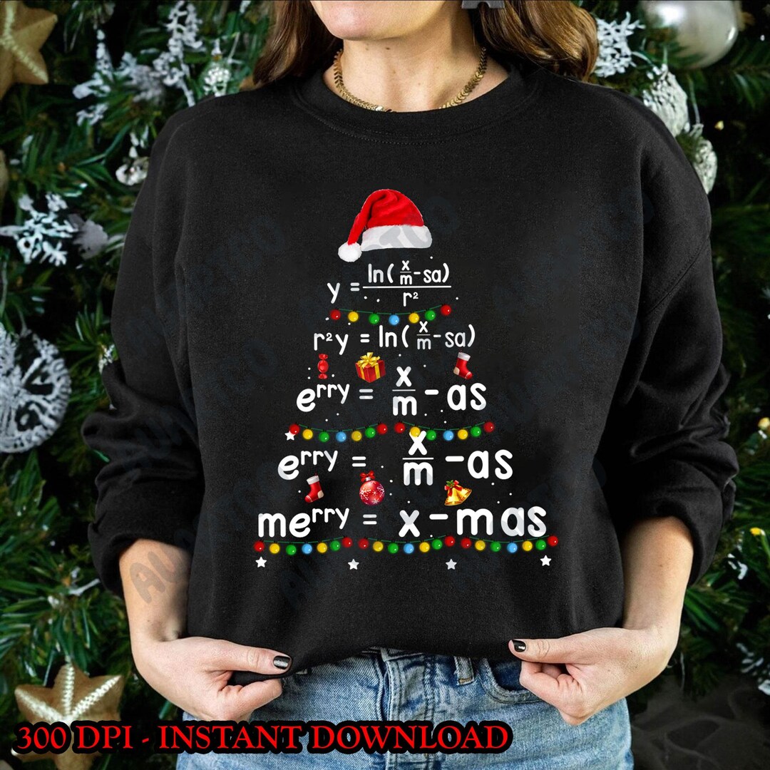 Math Teacher Christmas Tree Png, Math Teacher Png, Christmas Math ...