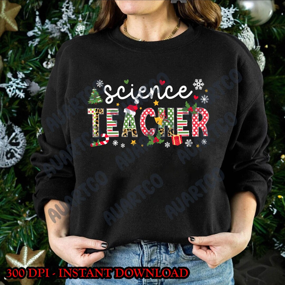 Science Teacher Christmas Png, Santa's Favorite Science Teacher ...