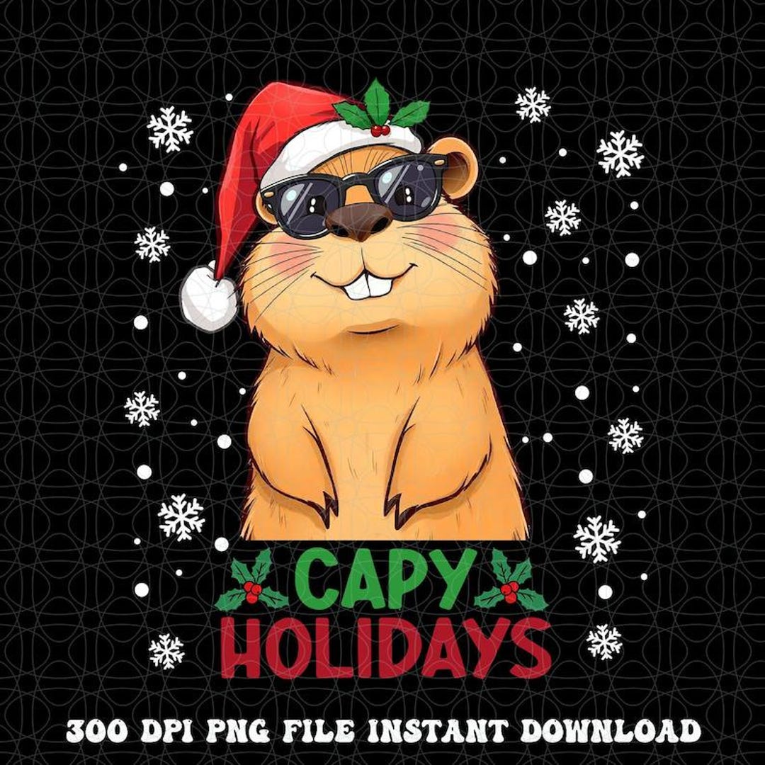 Capy Holiday Capybara Christmas Png, Merry Christmas Png, Christmas ...