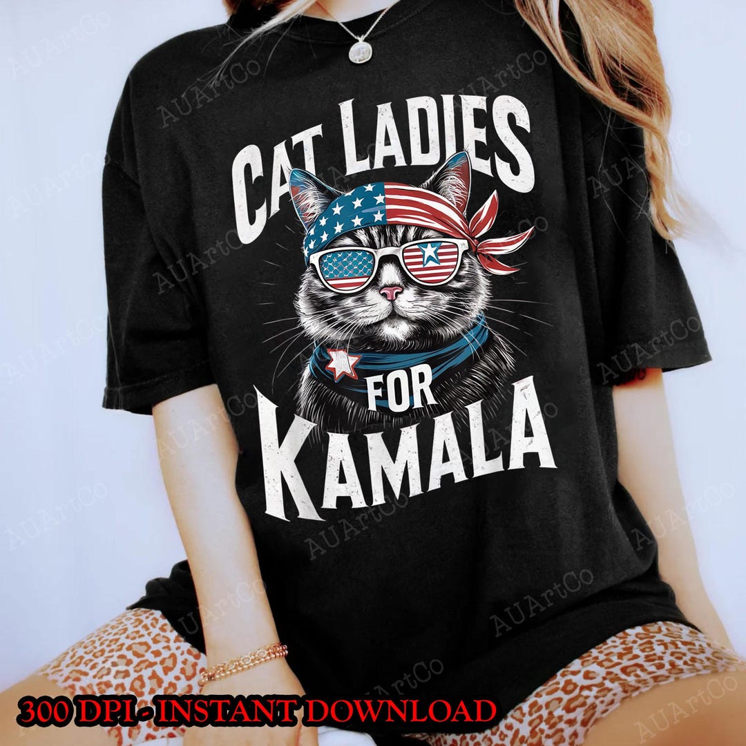 Childless Cat Lady Kamala Png, Kamala Harris President 2024 Png ...