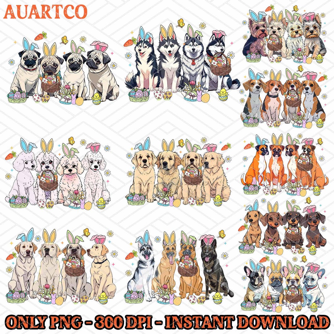 11+ Easter Dogs Png Bundle, Cute Easter Png, Dogs Png, Dog Lover Png ...