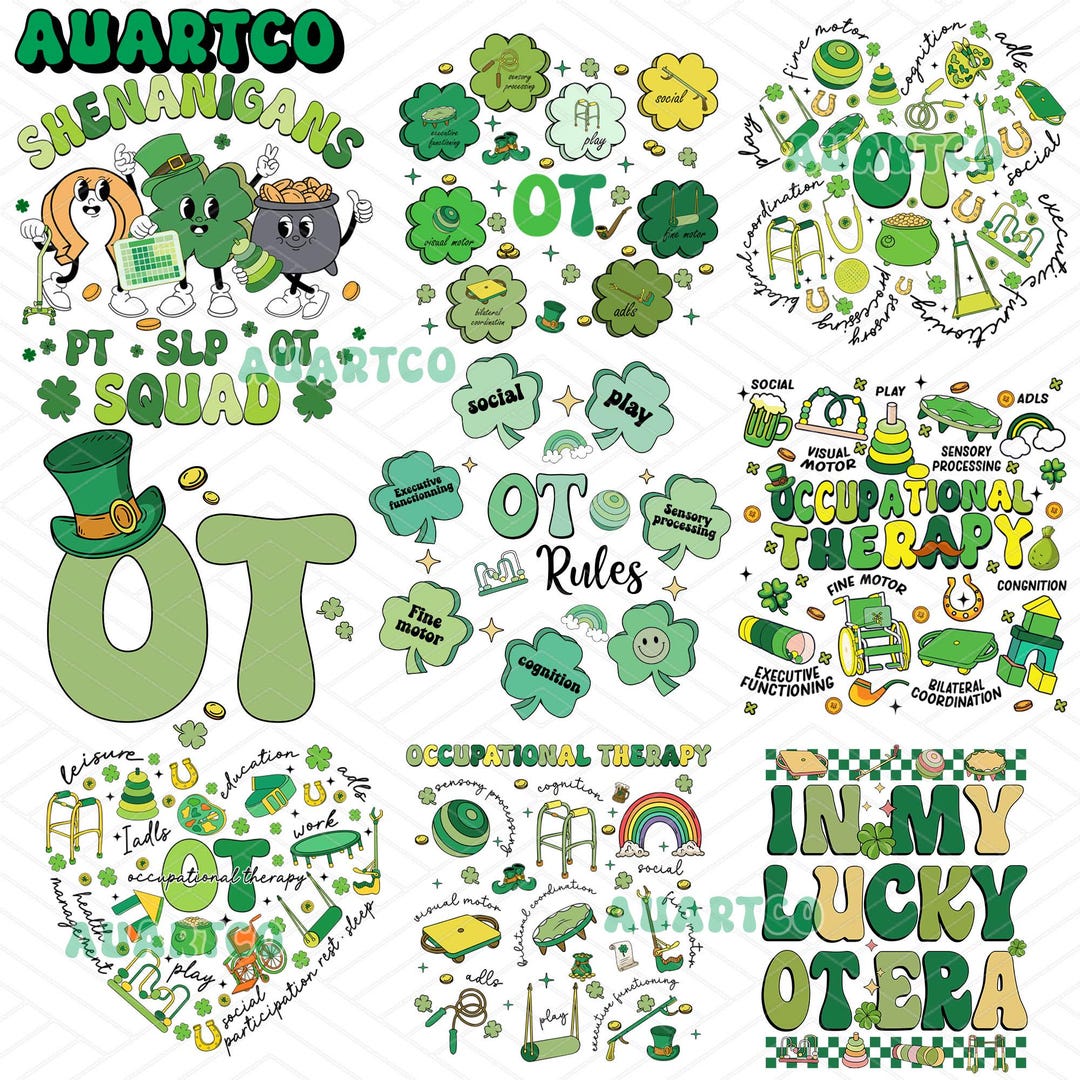 15+ Occupational Therapy St Patrick's Day Png Bundle, Lucky ...