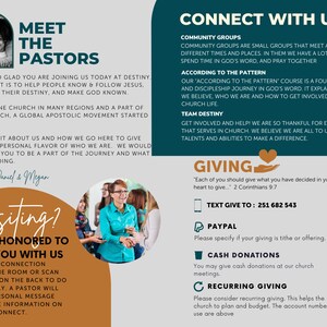 Church Bi Fold Brochure, Worship Guide Editable Canva Template, Modern ...