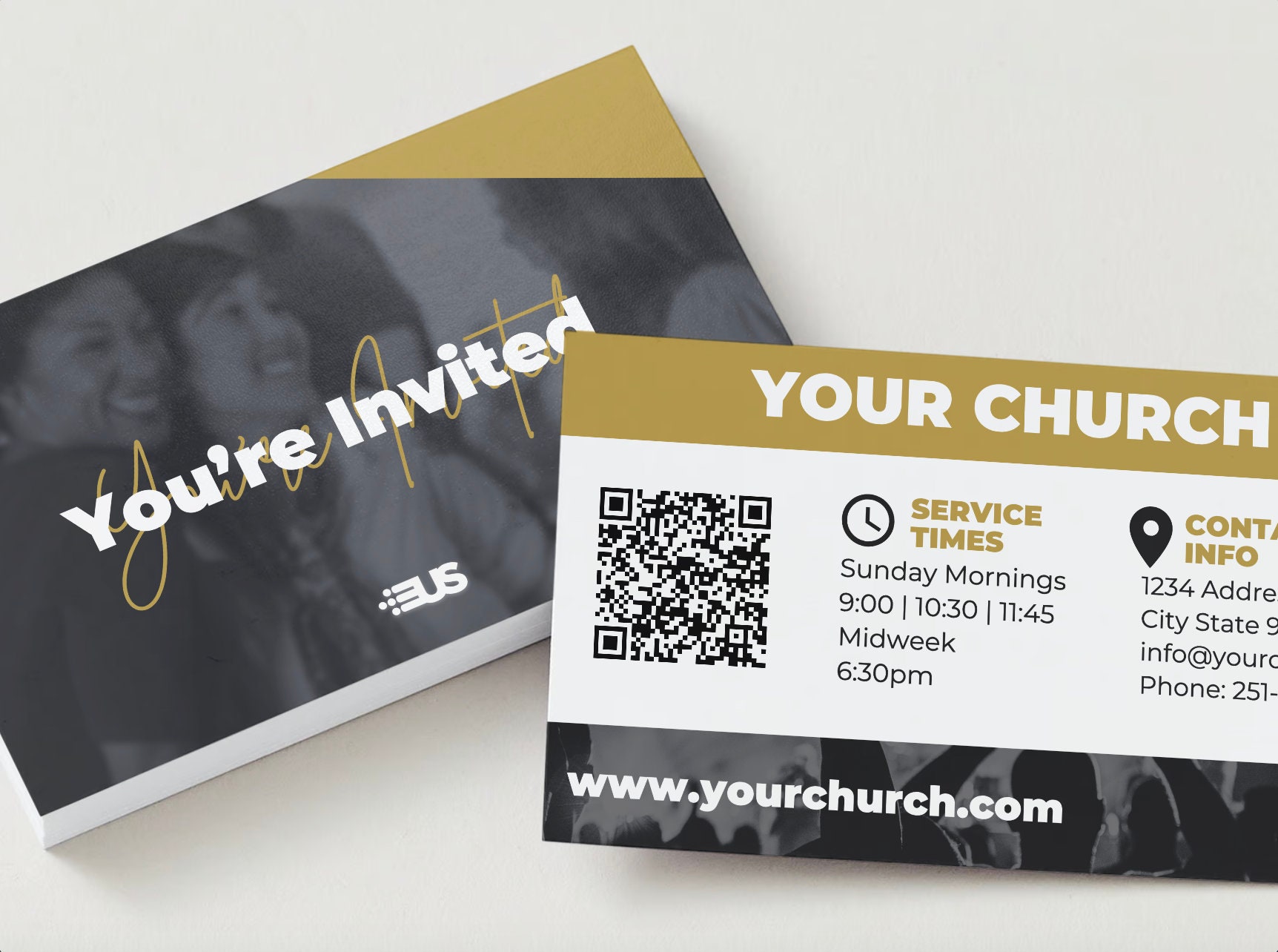 Church Invite Card Canva Template. Modern Church Invites You to Welcome ...