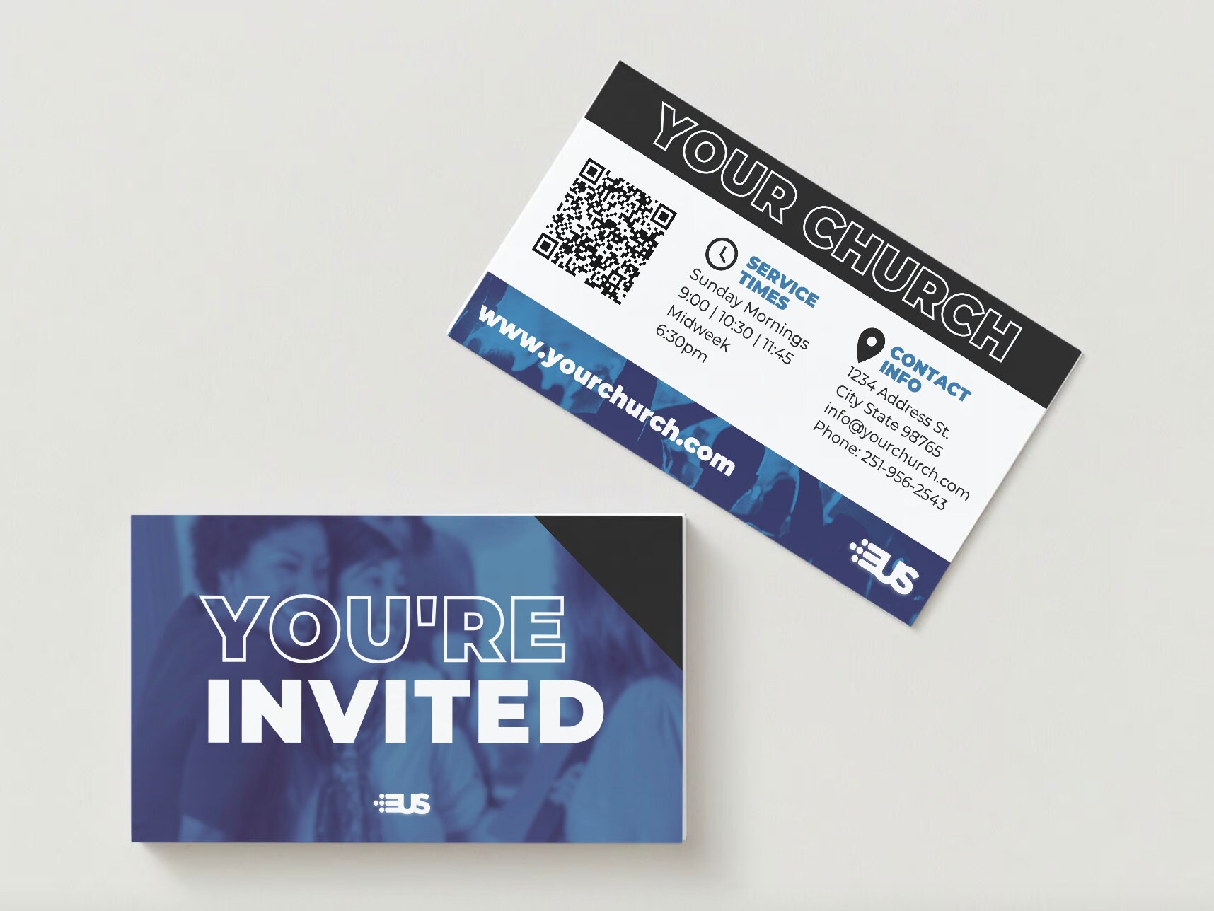 Church Invite Card Canva Template. Gold and Brown Editable Invitation ...