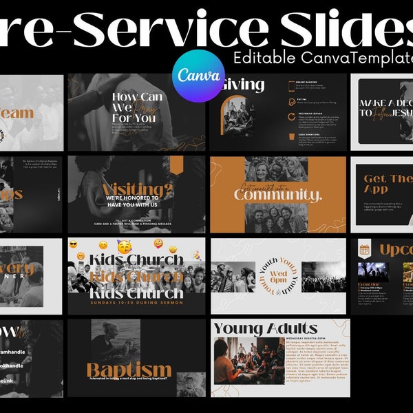 Church Brochure Canva Template. Heat Wave Editable Information Tri Fold ...