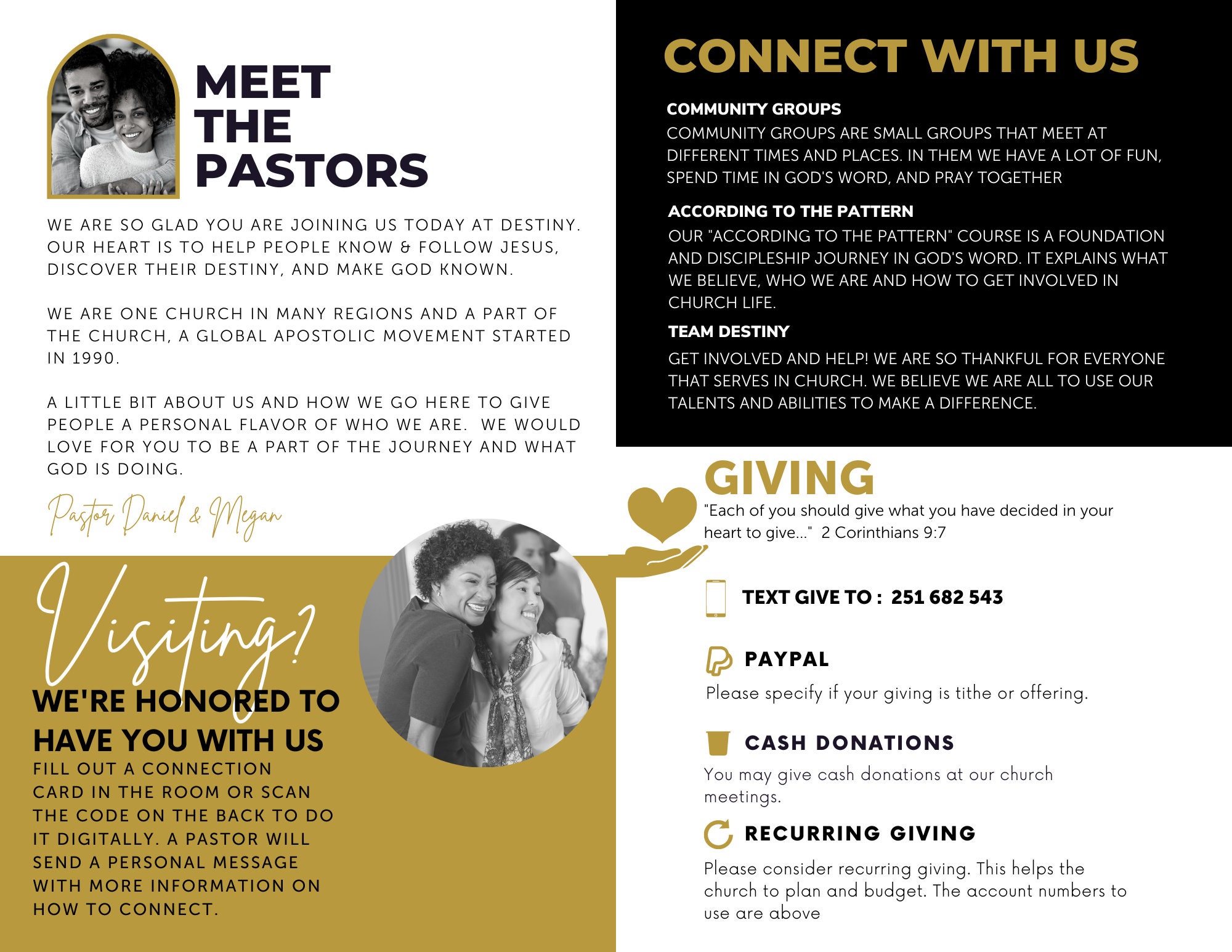 Church Bi Fold Brochure, Worship Guide Editable Canva Template. Modern ...