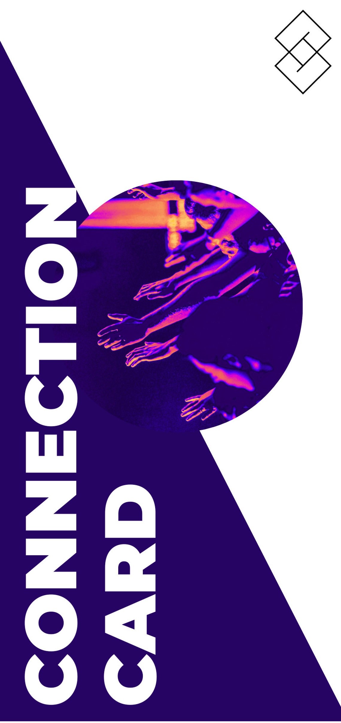 Church Connect Card Canva Template. Purple Heatwave Editable Church ...