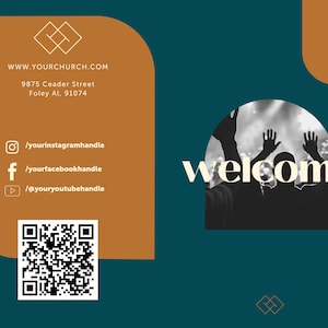 Church Bi Fold Brochure, Worship Guide Editable Canva Template, Modern ...