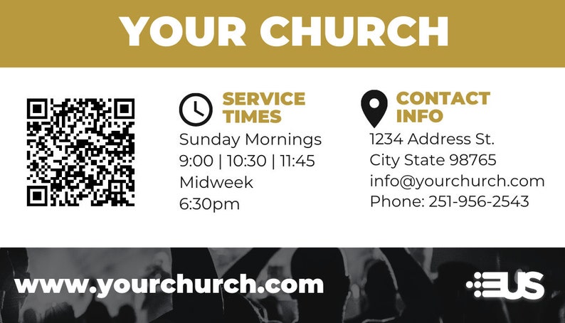 Church Invite Card Canva Template. Modern Church Invites You to Welcome ...