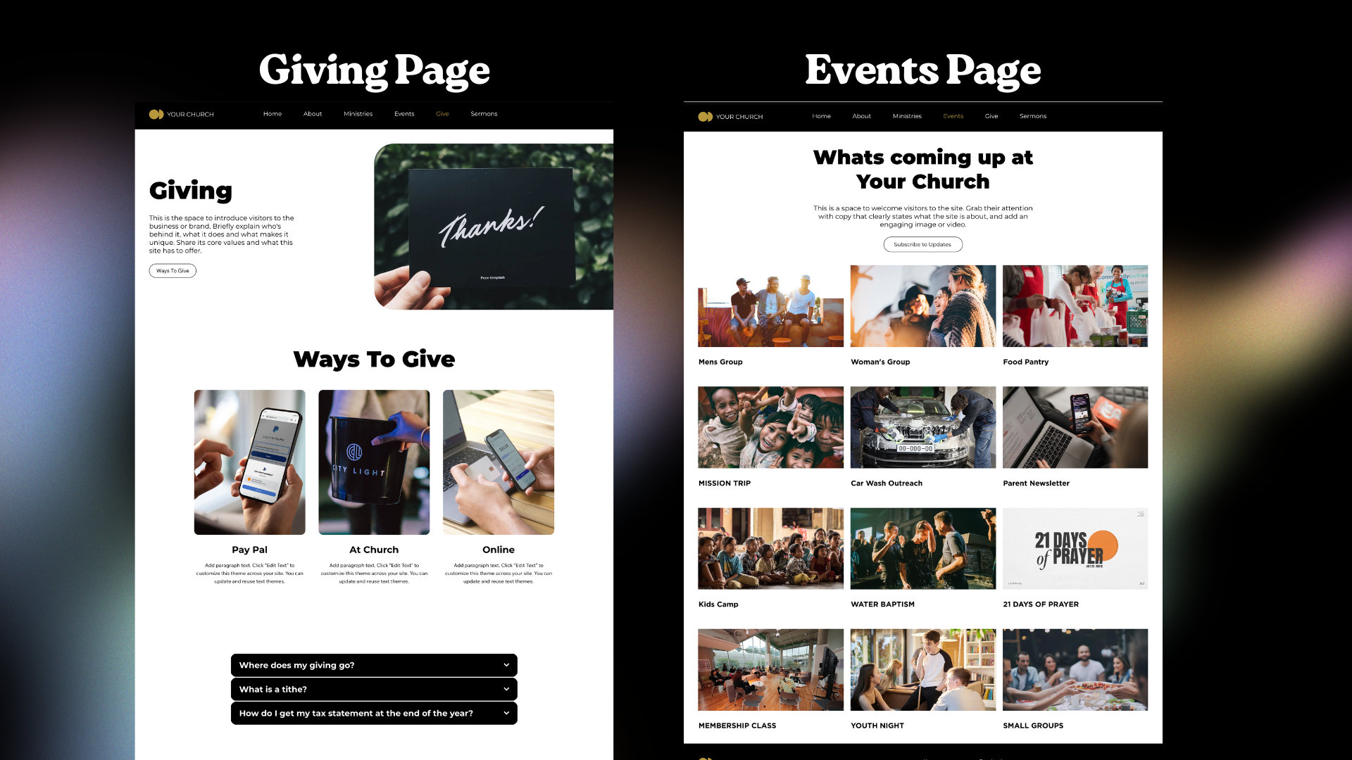 Wix Website Template for Churches, Ministry, Pastors. Modern Church ...