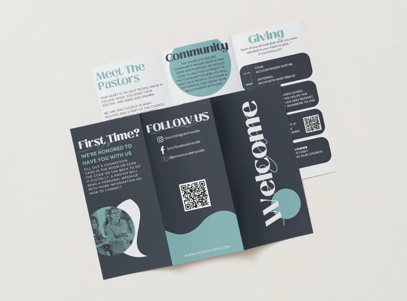 Church Brochure Template Church Graphics Canva Template Great for First ...