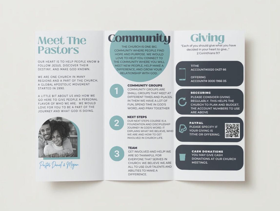 Church Brochure Template Church Graphics Canva Template Great for First ...